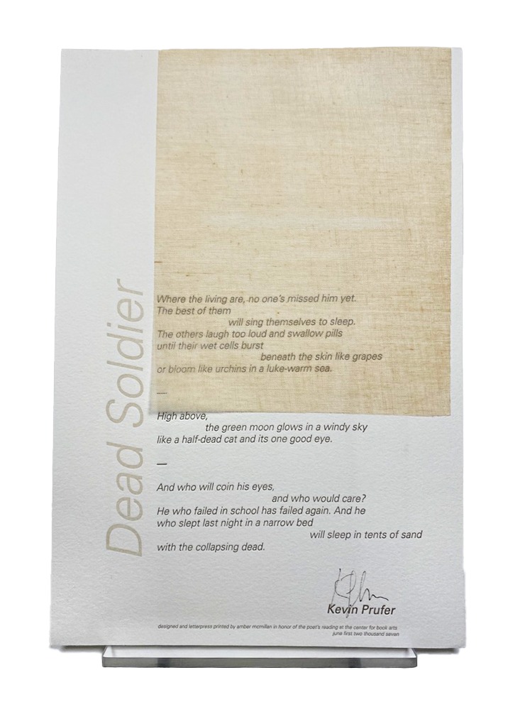 Dead Soldier – Center for Book Arts