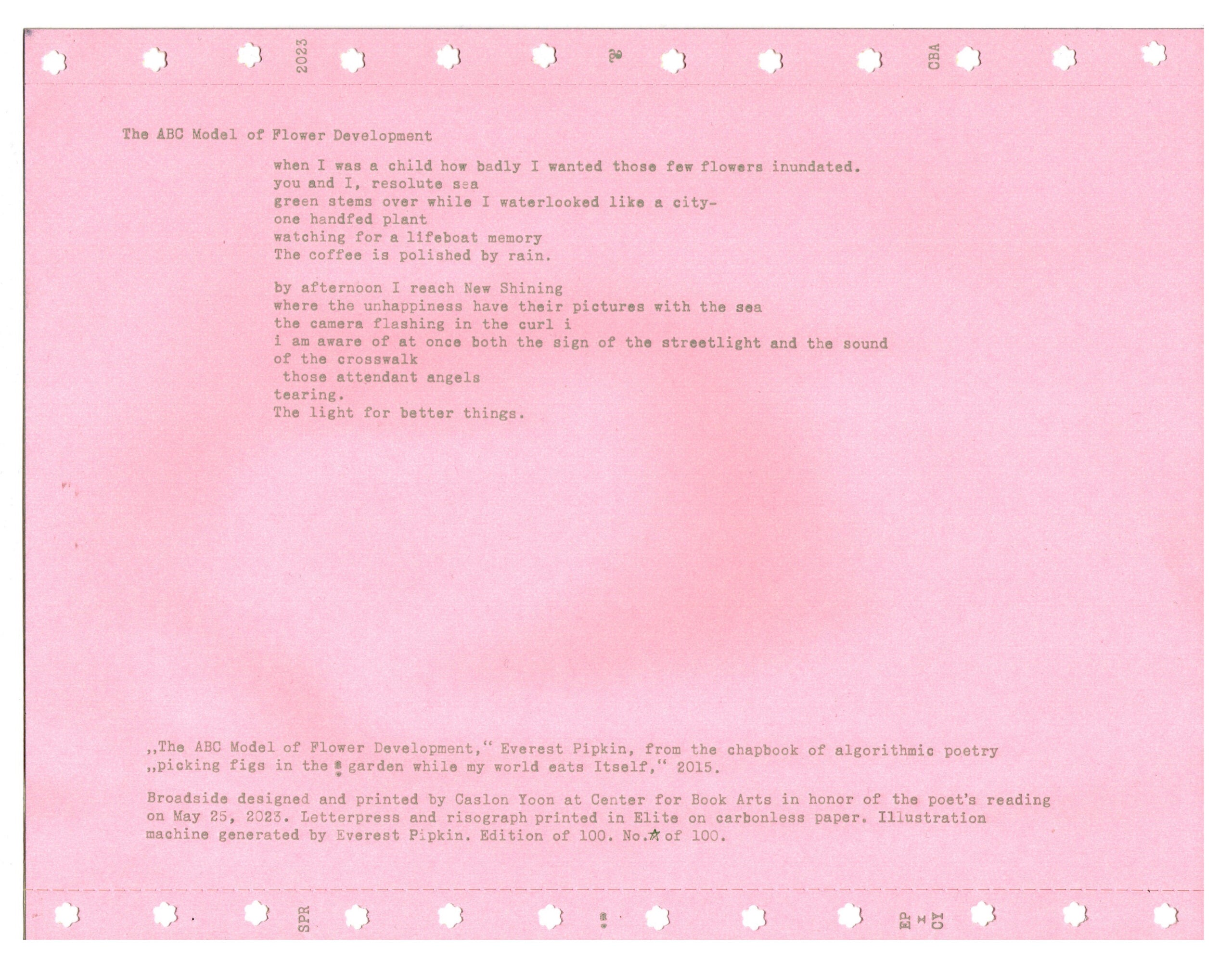 The ABC Model of Flower Development – Center for Book Arts